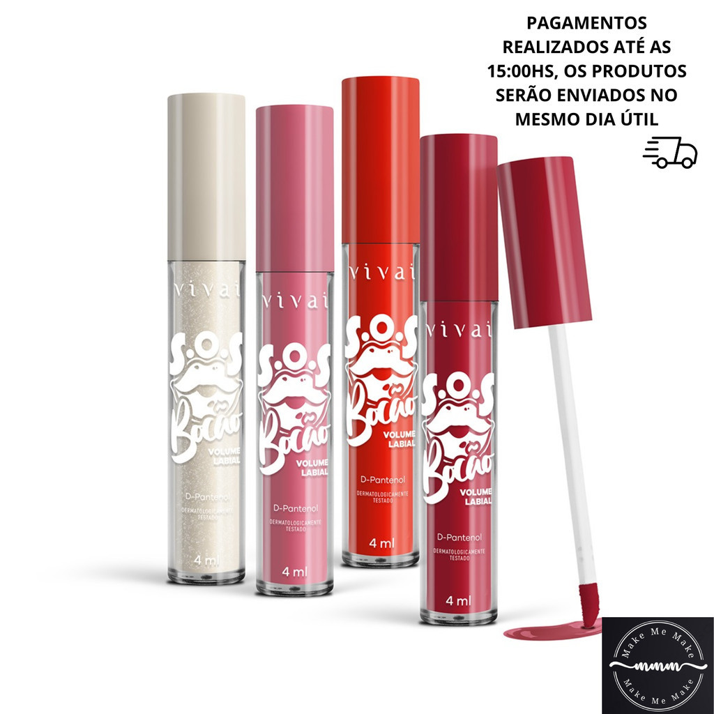 Gloss Labial SOS Bocão Colors Vivai | Shopee Brasil