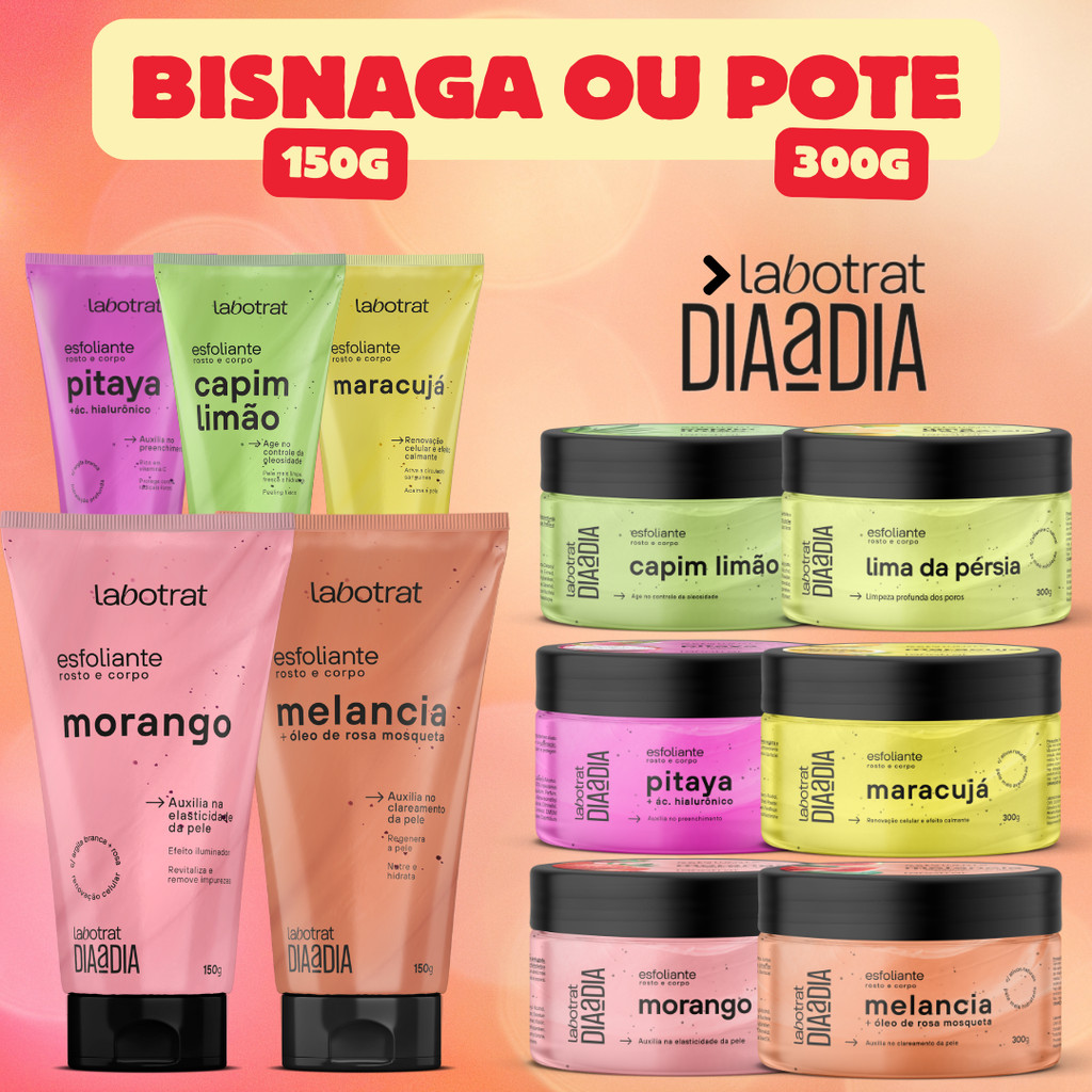 Esfoliante Labotrat Fruta - Corpo e Rosto 150g e 300g Corporal Facial ...