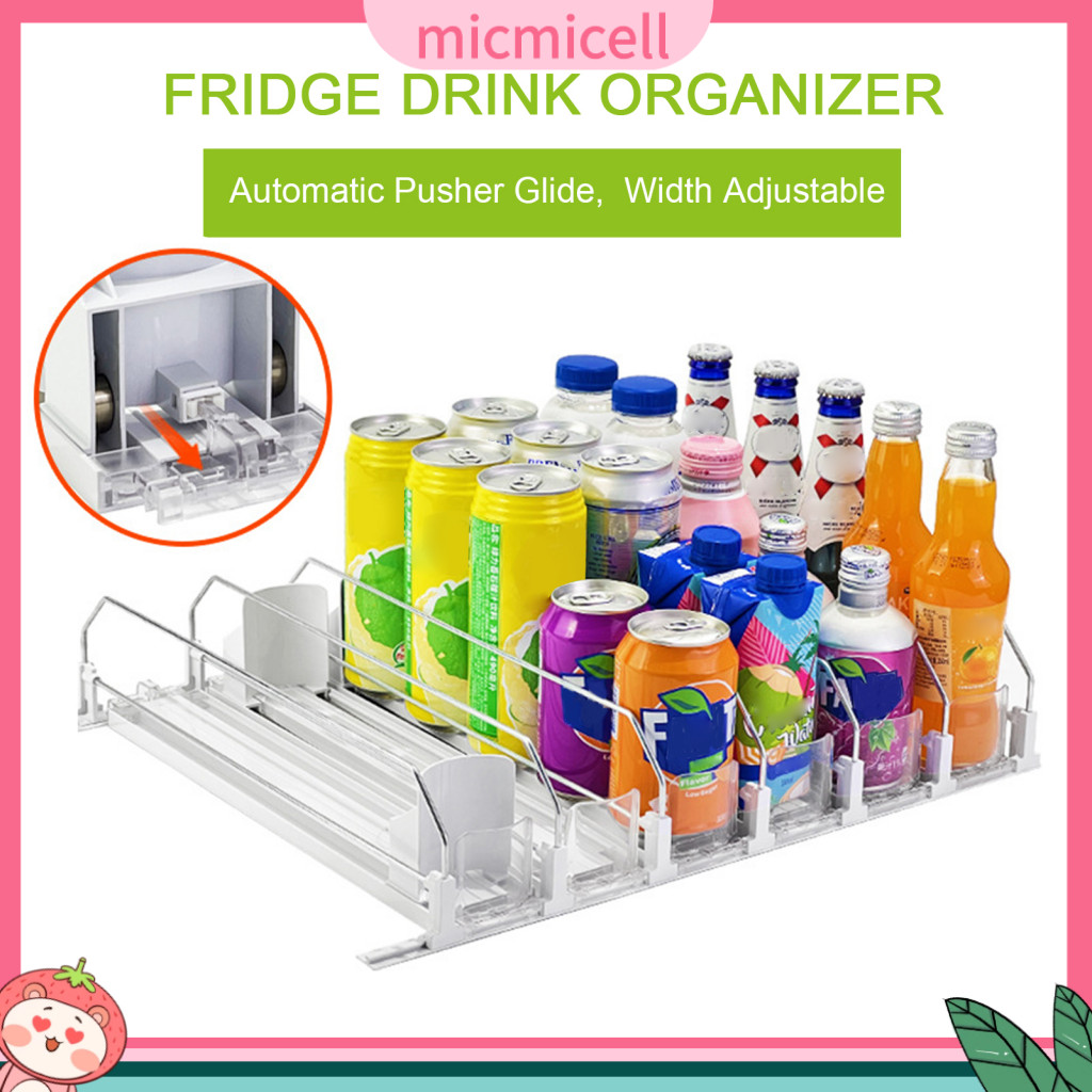 Adjustable Fridge Drink Holder Automatic Lock Release Organizer with ...