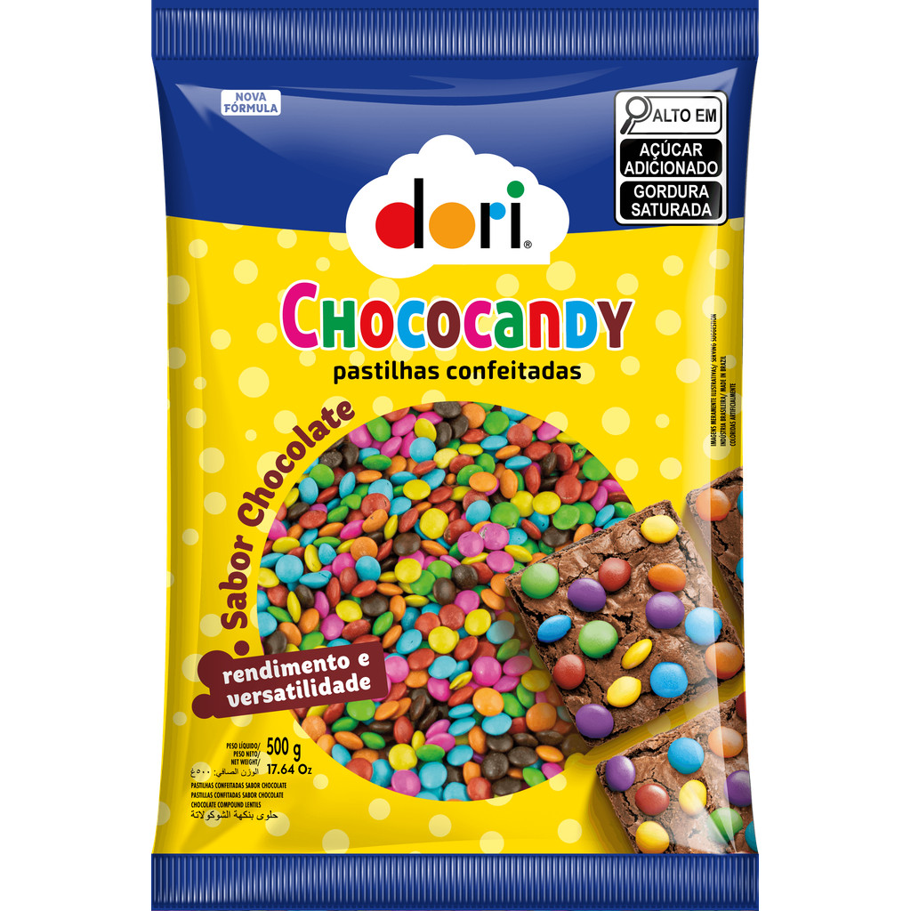 Chococandy Pastilhas de Chocolate Coloridas Dori 500gr | Shopee Brasil