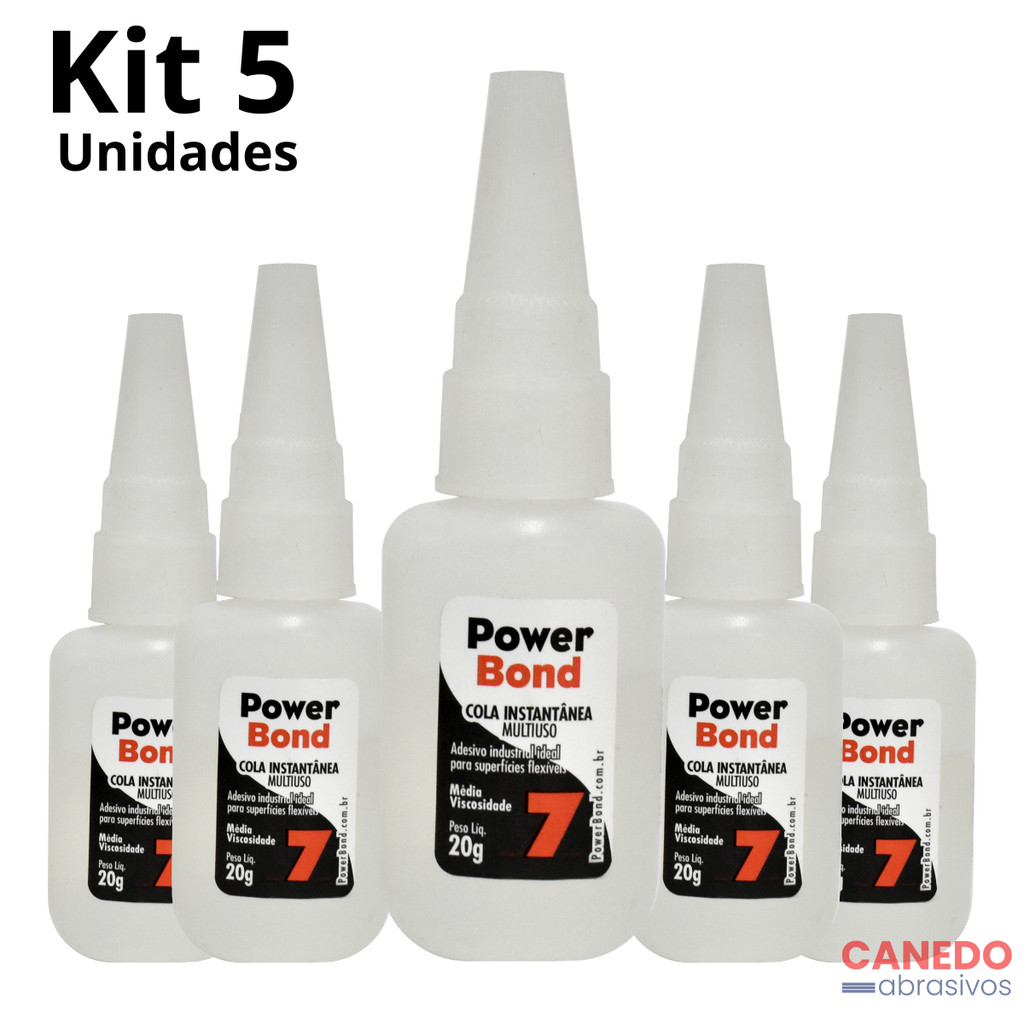 Kit 05 Cola Líquido Power Bond Cola Instantânea de 20g - N.7 | Shopee ...