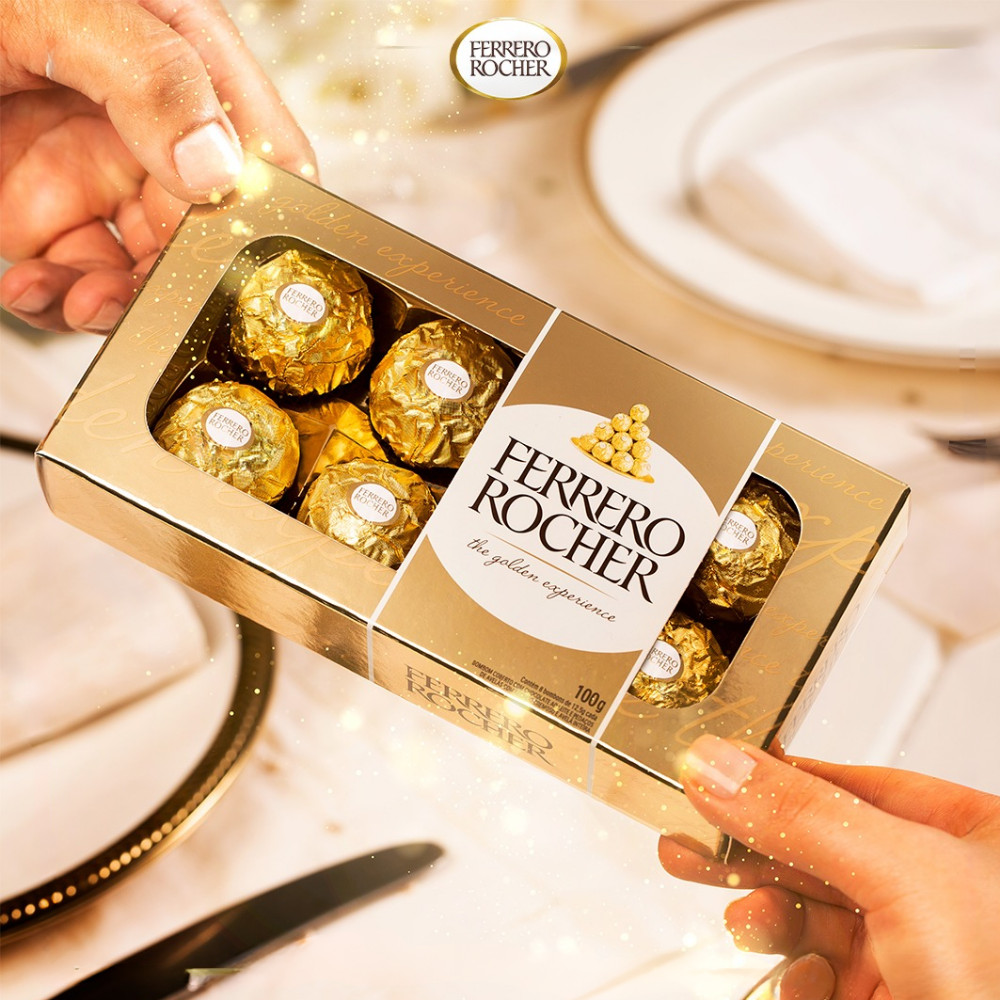 Kit 10 Caixas Ferrero Rocher 8 Un Chocolate Ao Leite Com Avelã 100g ...
