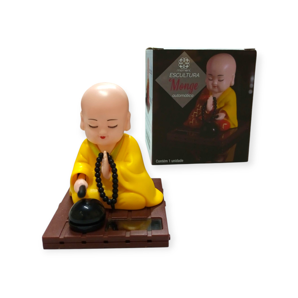 Estátua Monge Buda Solar Decorativa – Cabeça Móvel | Shopee Brasil