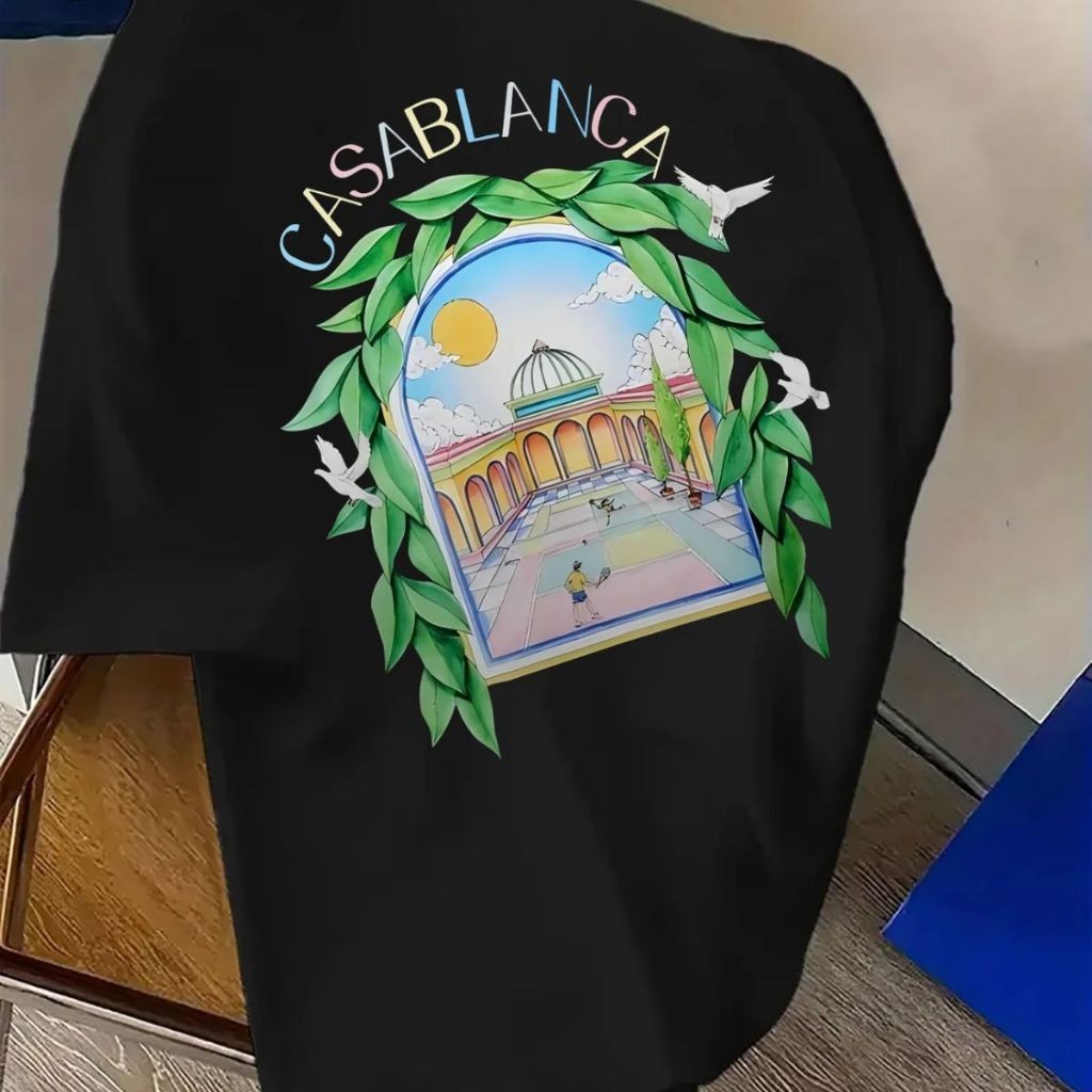 Camiseta Oversized Masculina Casa Blanca Estampa Paraíso Marroquino ...