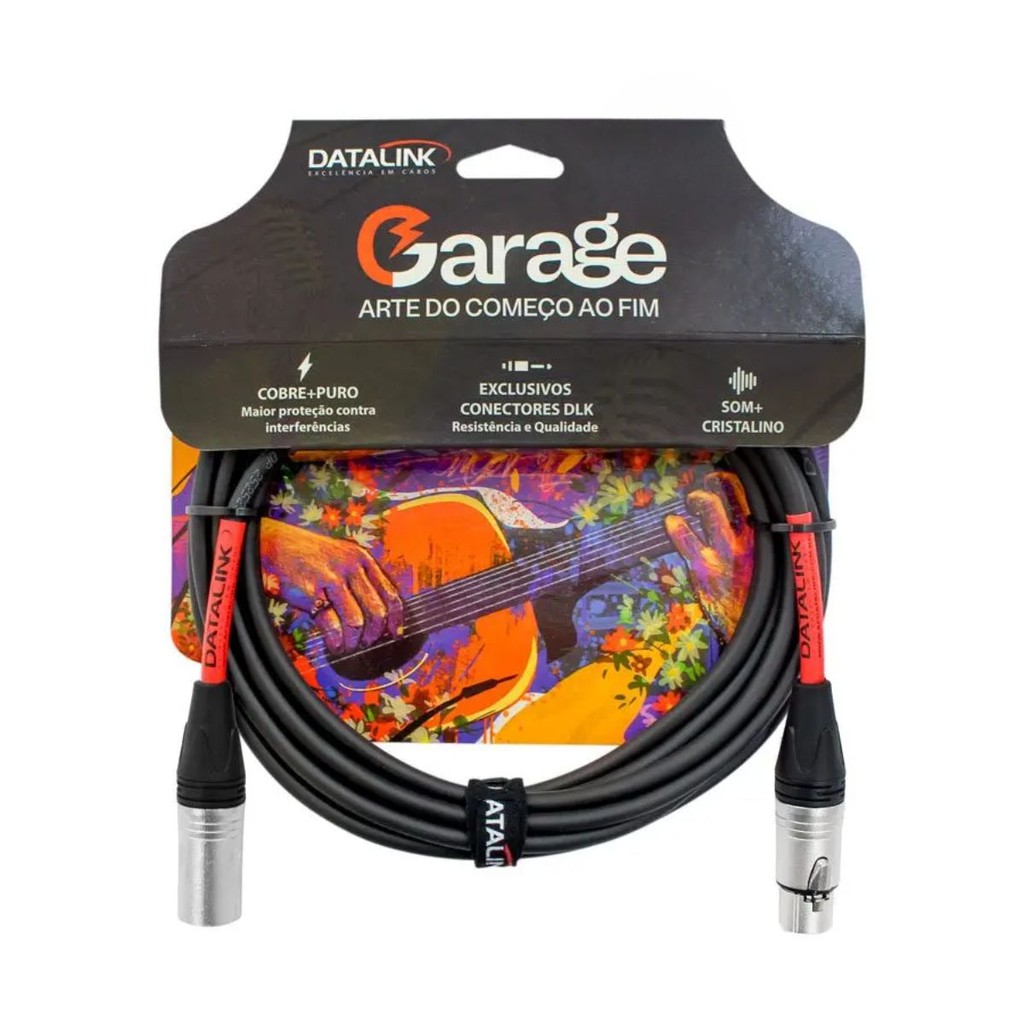 Cabo Microfone 10m Balanceado Xlr - Datalink Garage GB005 | Shopee Brasil