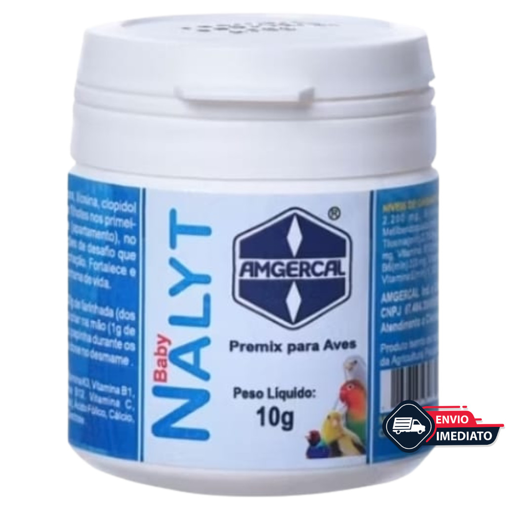 Nalyt Baby 10g Amgercal Premix Vitamina Pássaros Filhotes Reprodução ...