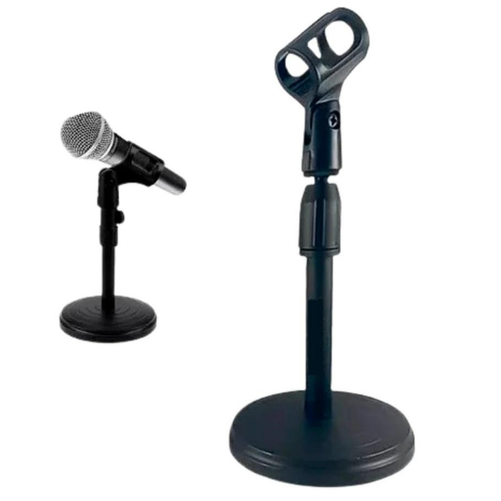Suporte Articulado de Mesa para Microfone – Pedestal Ajustável de 22 a 34 cm com Base Estável e ...