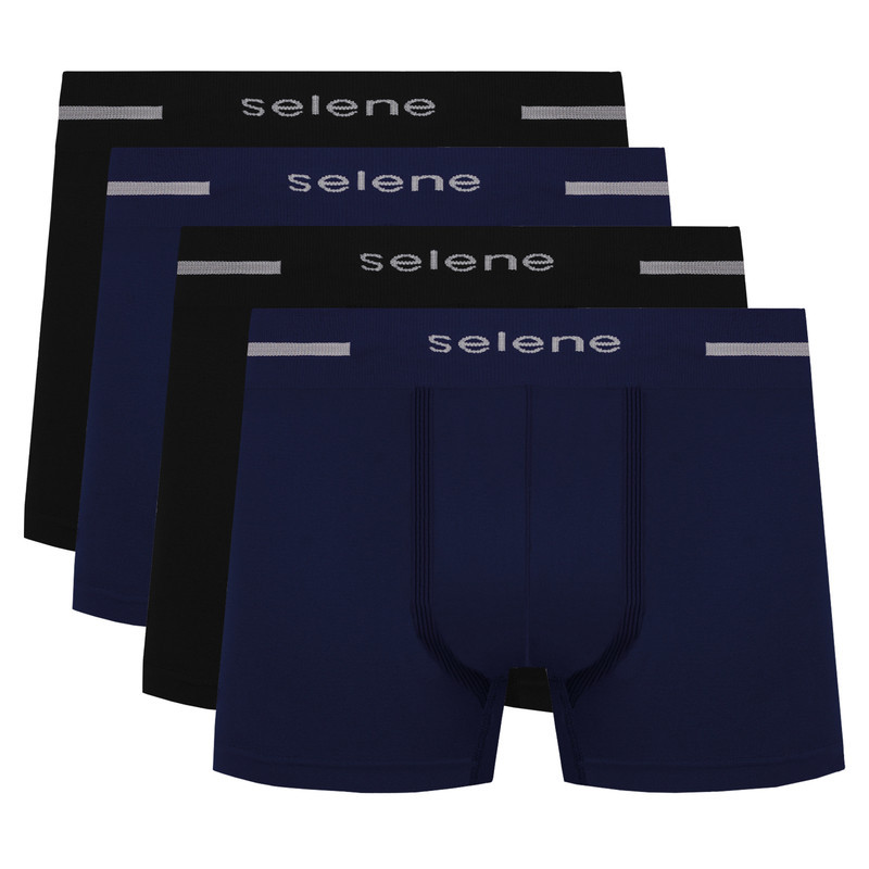 KIT 4 CUECAS SELENE BOXER MICROFIBRA SEM COSTURA ORIGINAL ATACADO BOX ...