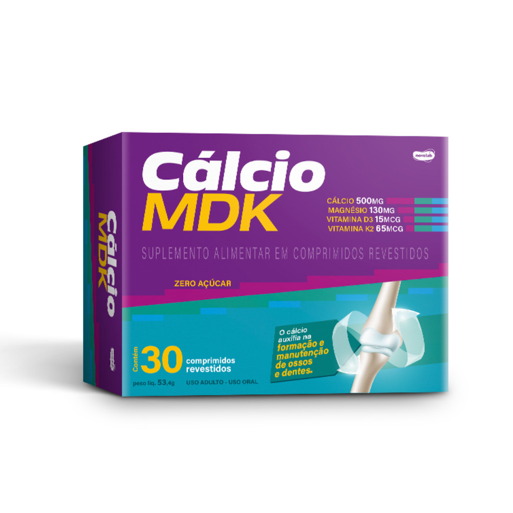 Cálcio MDK 600Mg com 30 Comprimidos Saúde Óssea e Dentária | Shopee Brasil