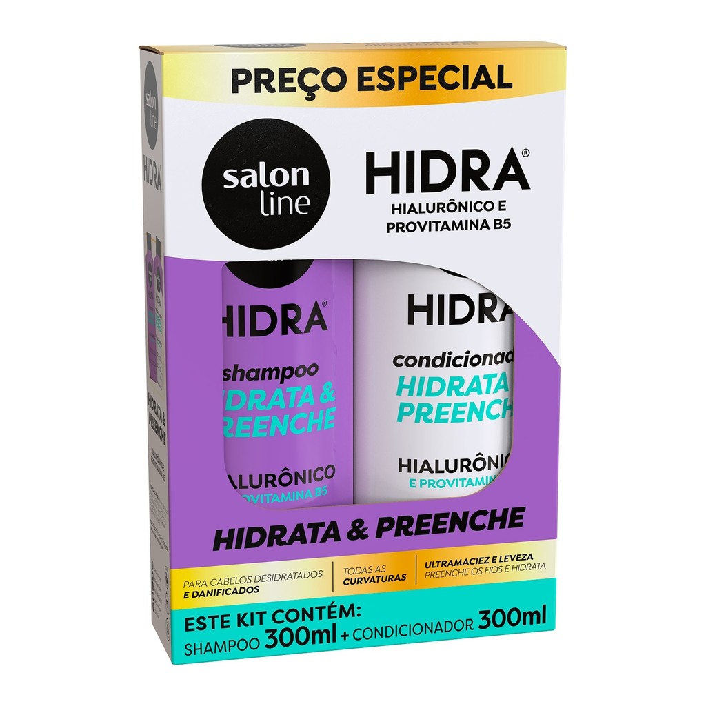 Kit Shampoo e Condicionador Hidra Hialurônico Salon Line 300ml | Shopee Brasil