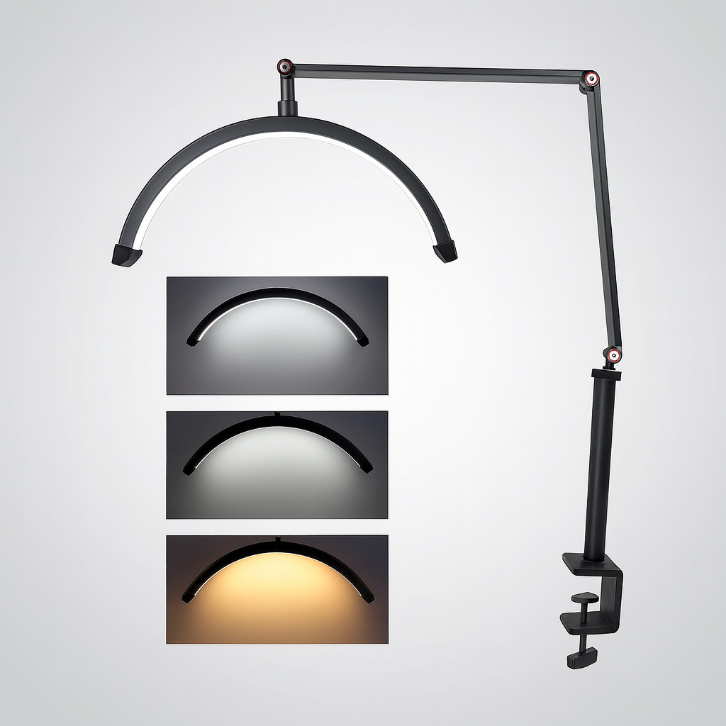 Luminária Led Ring Light ideal Extensão Cílios Estética Meia Lua Lumens ...