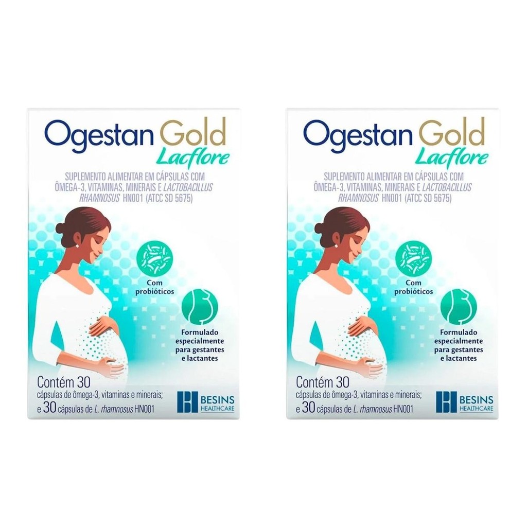Kit Ogestan Gold Lacflore Com 2 Caixas De 30 Cápsulas Cada | Shopee Brasil