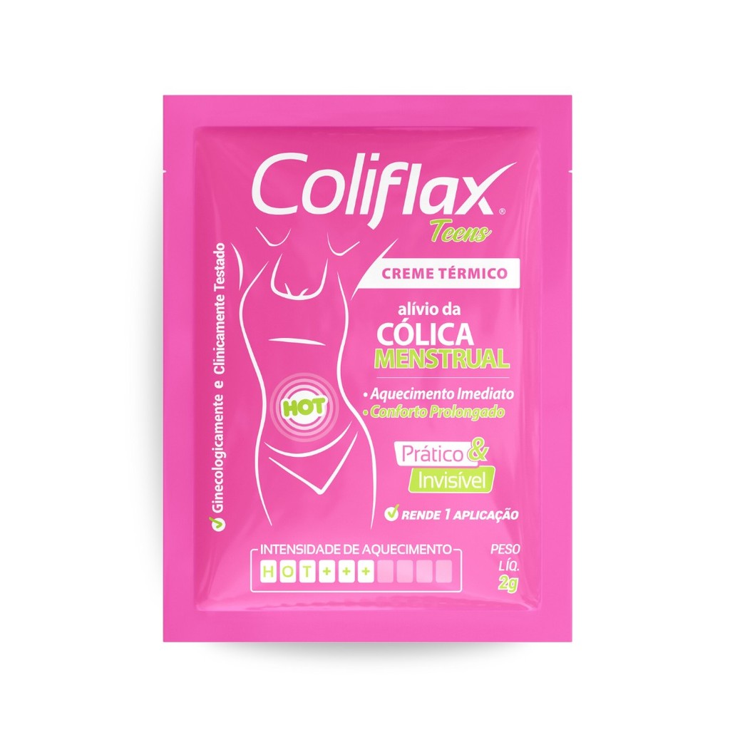 Creme Térmico Para Alívio de Cólicas Menstruais Coliflax Teens Sachê 2 ...