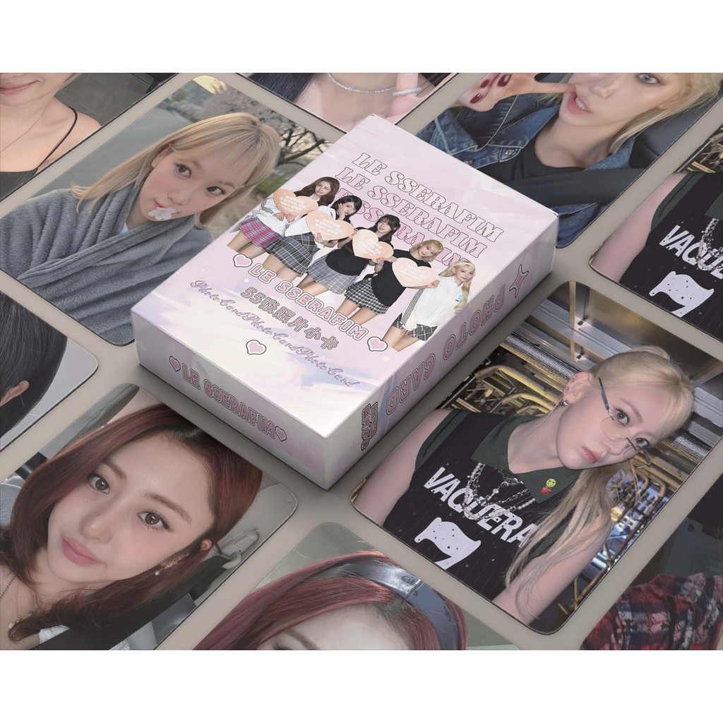 50-124pcs LE SSERAFIM Laser Holográfico LOMO Cartões Noite Perfeita ...