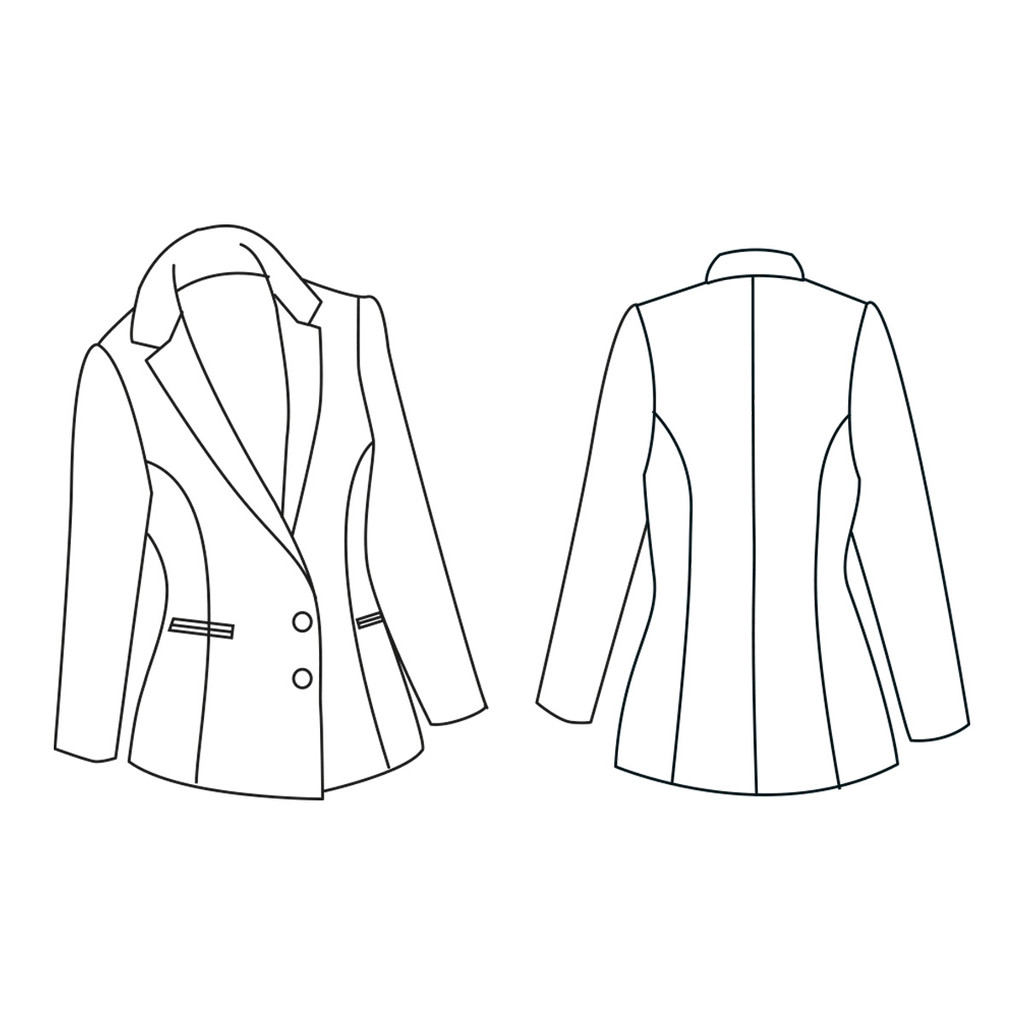 Molde blazer com recorte princesa tamanho 36 ao 44 by Marlene Mukai ...