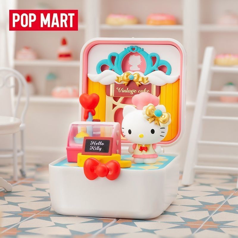 P POPMART POPMART Hello Kitty Food Town Series Figura de caixa misteriosa fofa confirmada ...
