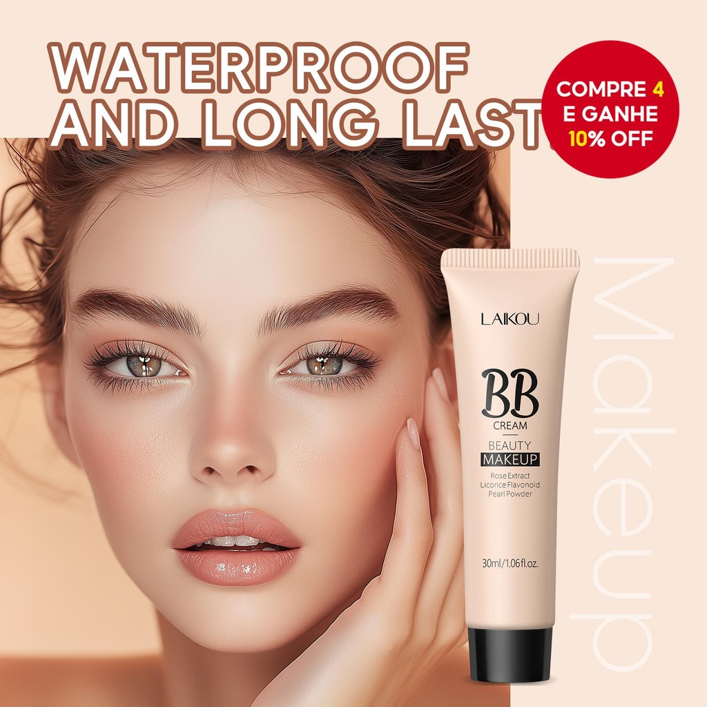 Creme BB 30ml Cor 6: Maquiagem Natural, Corretivo Facial, Base Líquida | Shopee Brasil