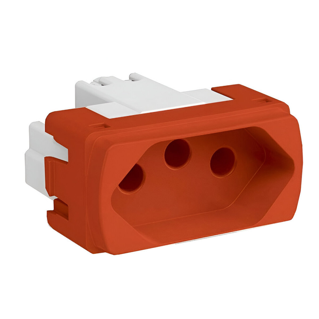 Modulo tomada 20a 3 pinos vermelho schneider miluz | Shopee Brasil