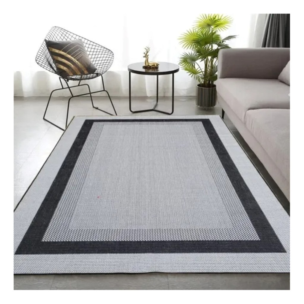 Tapete Para Sala Cinza Preto 2m x 1,50m Sisal Facil Limpar | Shopee Brasil