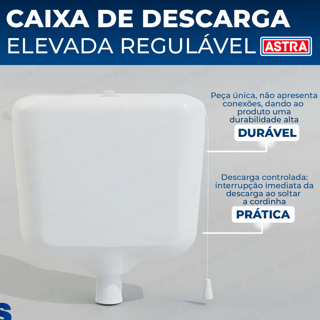 Caixa Descarga De Parede Com Cordinha Universal Plástica Completa 9L ...