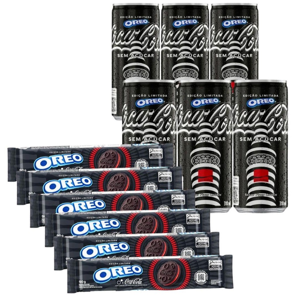 Kit c/6un Refrigerante Coca Cola Oreo 310ml + Biscoito Oreo Coca Cola ...