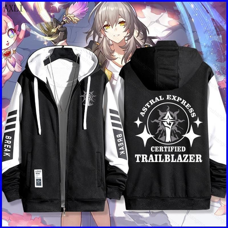 Jaqueta com Capuz e Zíper Unissex Flip Honkai Star Rail Trailblazer ...