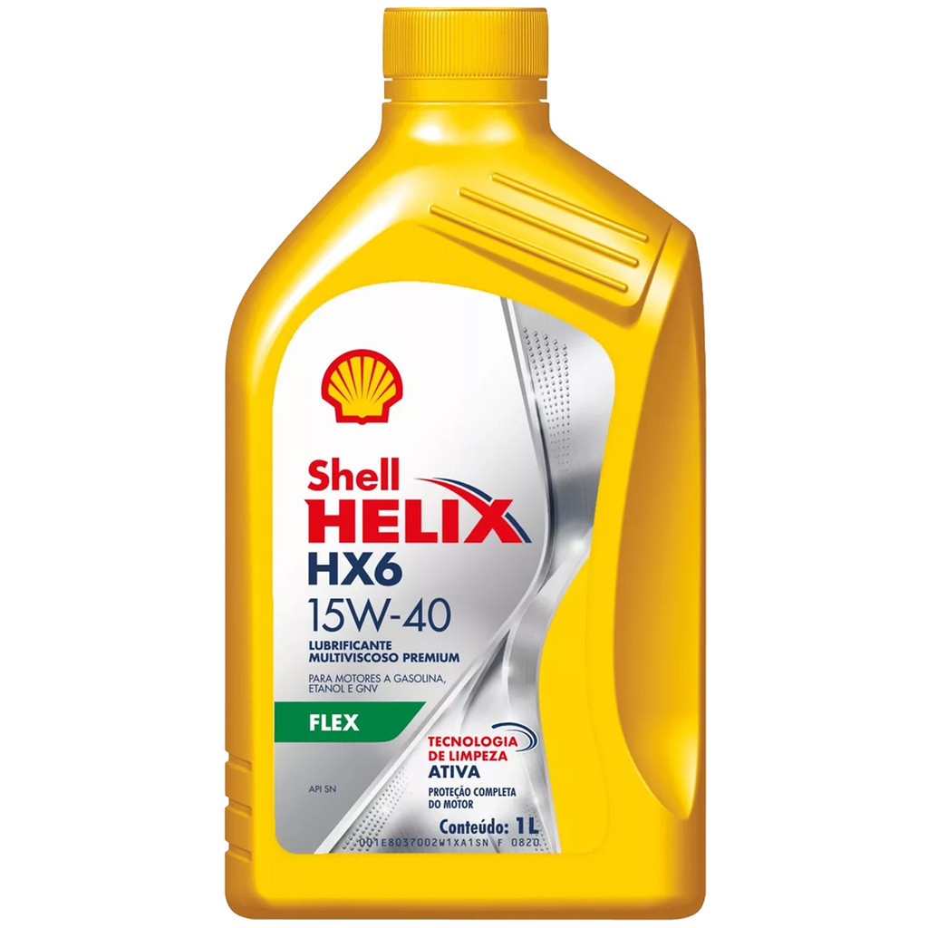 Óleo De Motor Shell HX6 15W40 Lubrificante Semissintético Api SL Para ...
