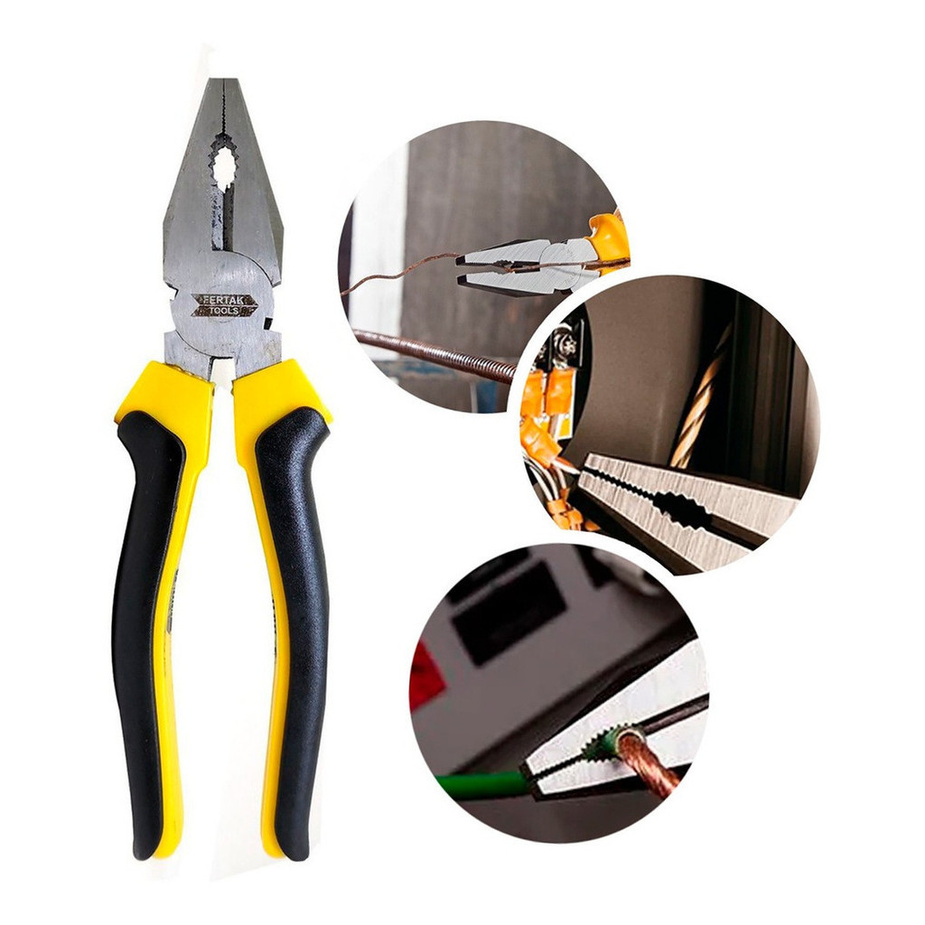 Alicate Universal 8 Polegadas Profissional Isolado com Empunhadura Emborrachada | Shopee Brasil