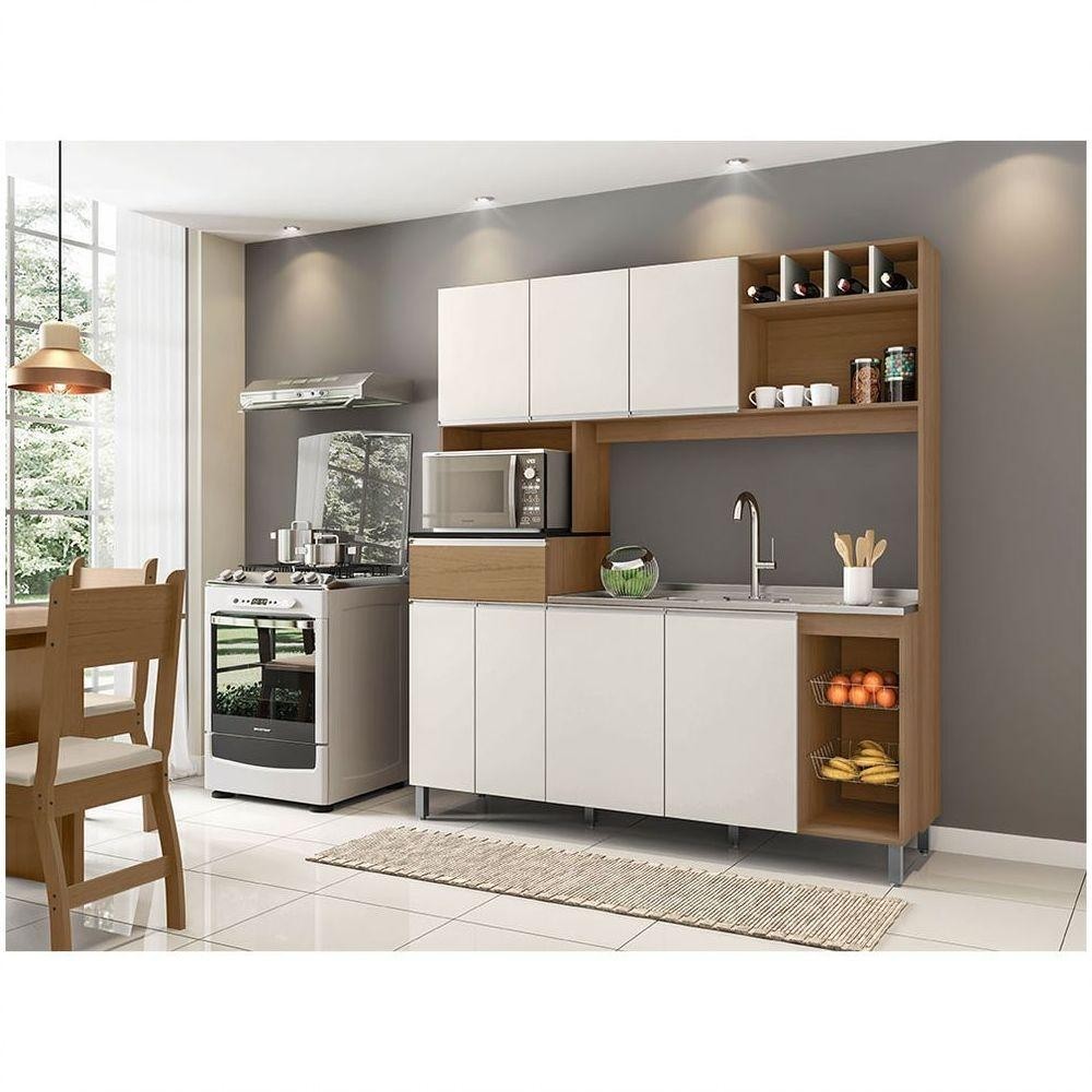 Kit Cozinha 7 Portas 1 Gaveta Flex Cuba E Tampo Maria Carvalho Com Off ...