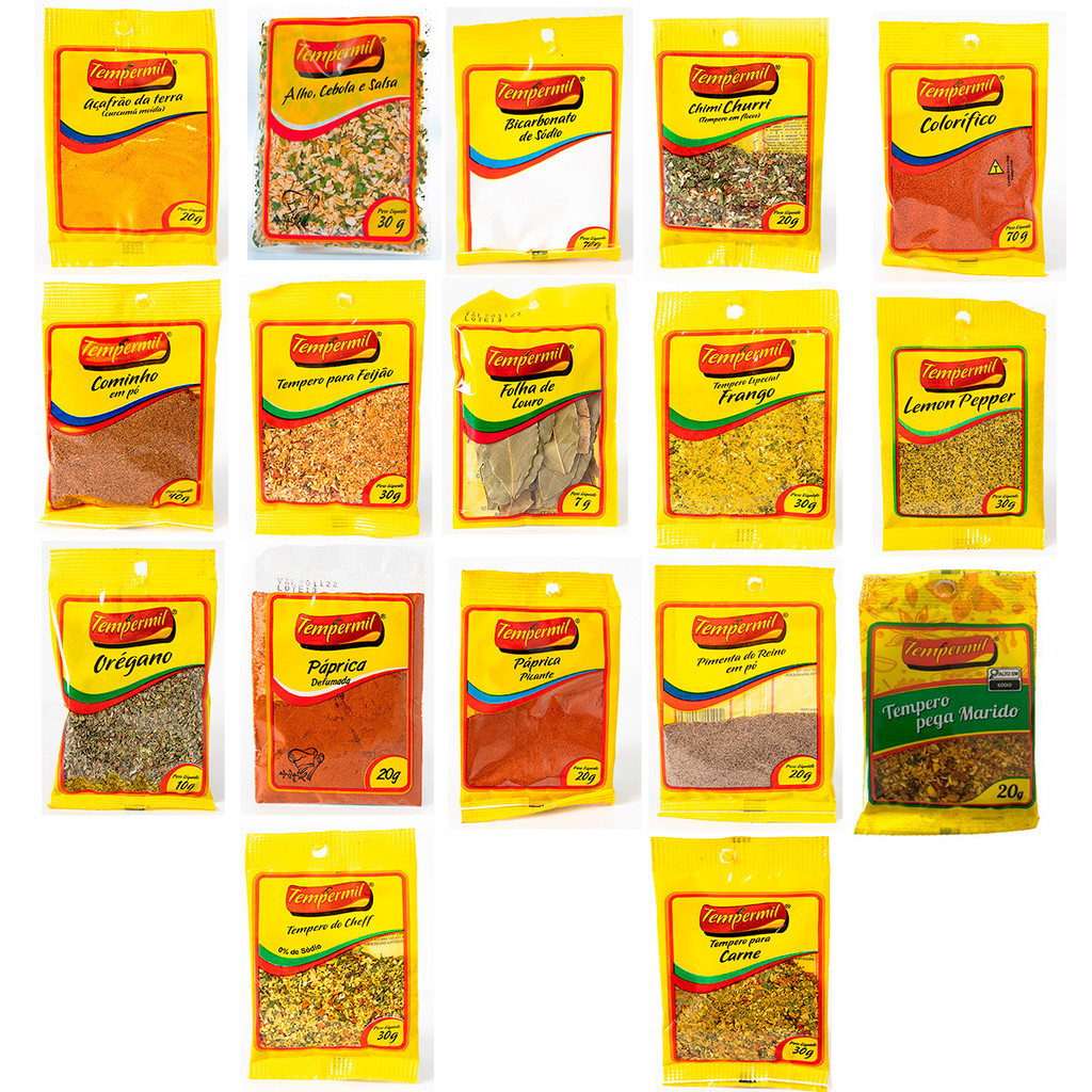 Kit de Tempero Tempermil 17 Unidades Sabor Completo da Cozinha Gourmet ...