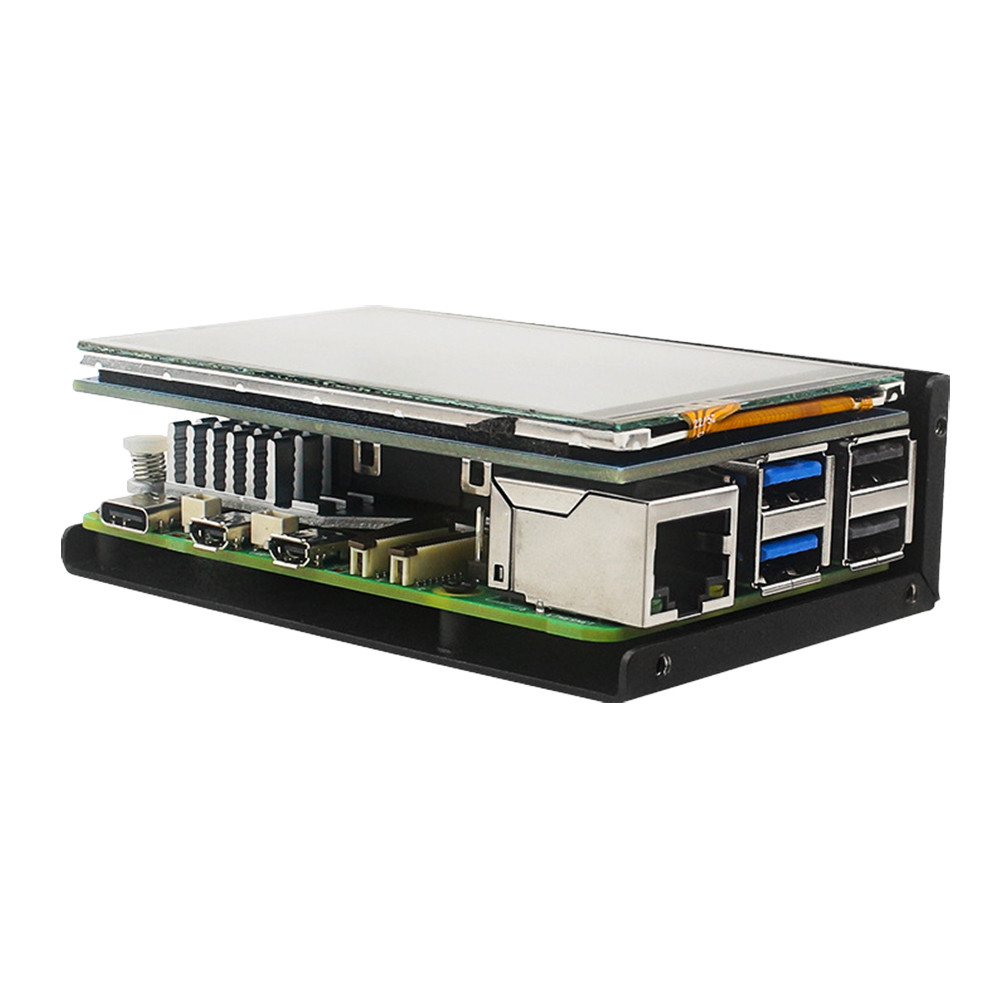 Para Raspberry Pi 5 Caixa De Metal TFT Display LCD GPIO Monitor 3.5 Polegada Caso Instalar ...