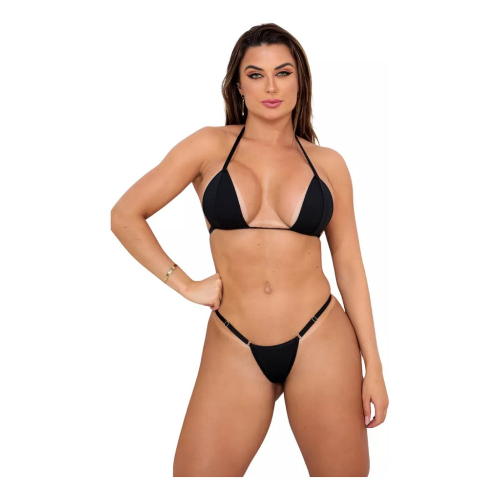 Biquini Efeito Marquinha Fita Feminino Bronze Preto Shopee Brasil