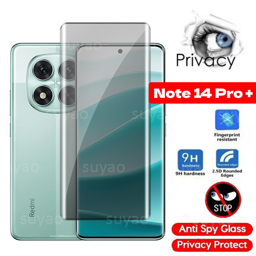 Para Redmi Note 14 Pro Plus + ProPlus 14Pro 2024 Anti peeping Curvo Vidro Temperado Privado ...