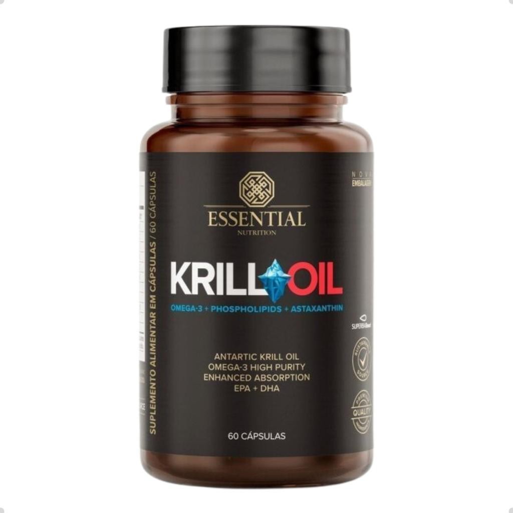 Krill Oil Ômega 3,6 e 9 (60 Cápsulas 30g) Essential | Shopee Brasil