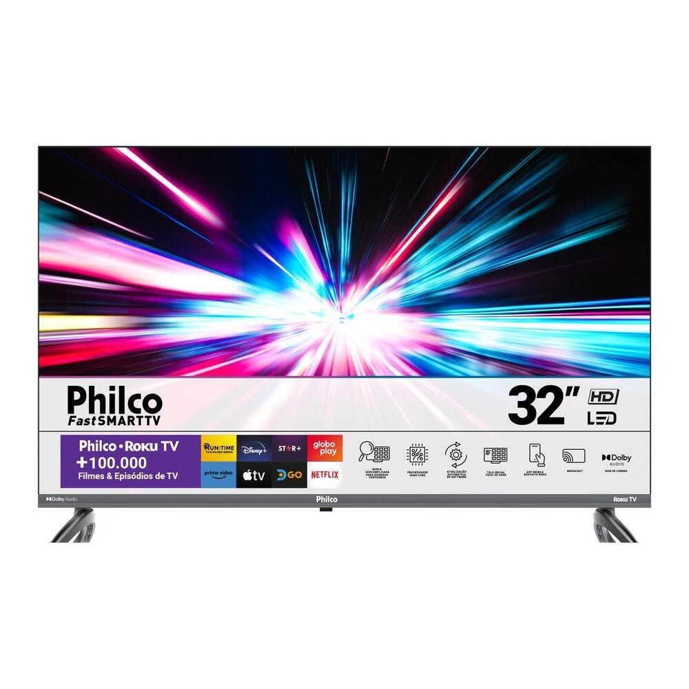 Smart TV Philco 32'' PTV32E3ERSGB Led Roku TV Space Gray | Shopee Brasil