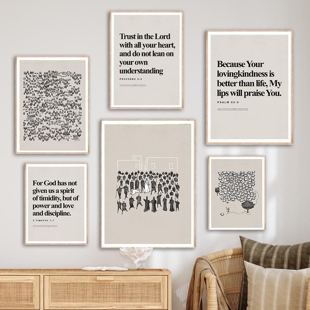 Quadro de Jesus para a Fé Cristã,Bíblia Wall Art Poster, Jesus Alimenta ...