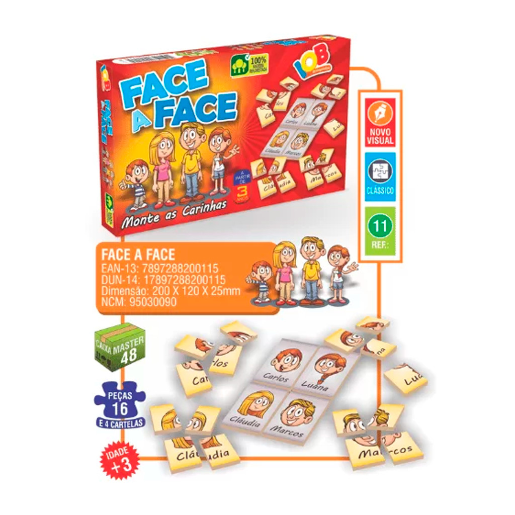 Jogo Didático Educativo Fácil Aprendizado Escola Amigos Face A Face da ...