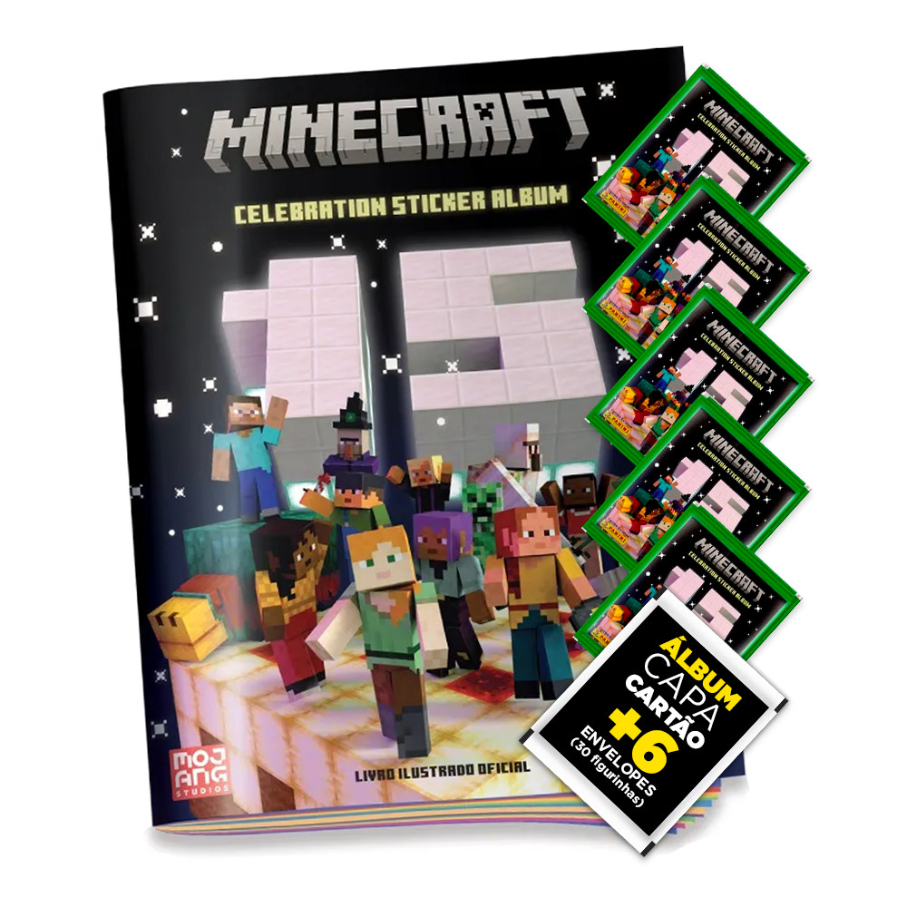 Minecraft 2024 Celebration Oficial: Álbum Capa Cartão + 30 Figurinhas ...