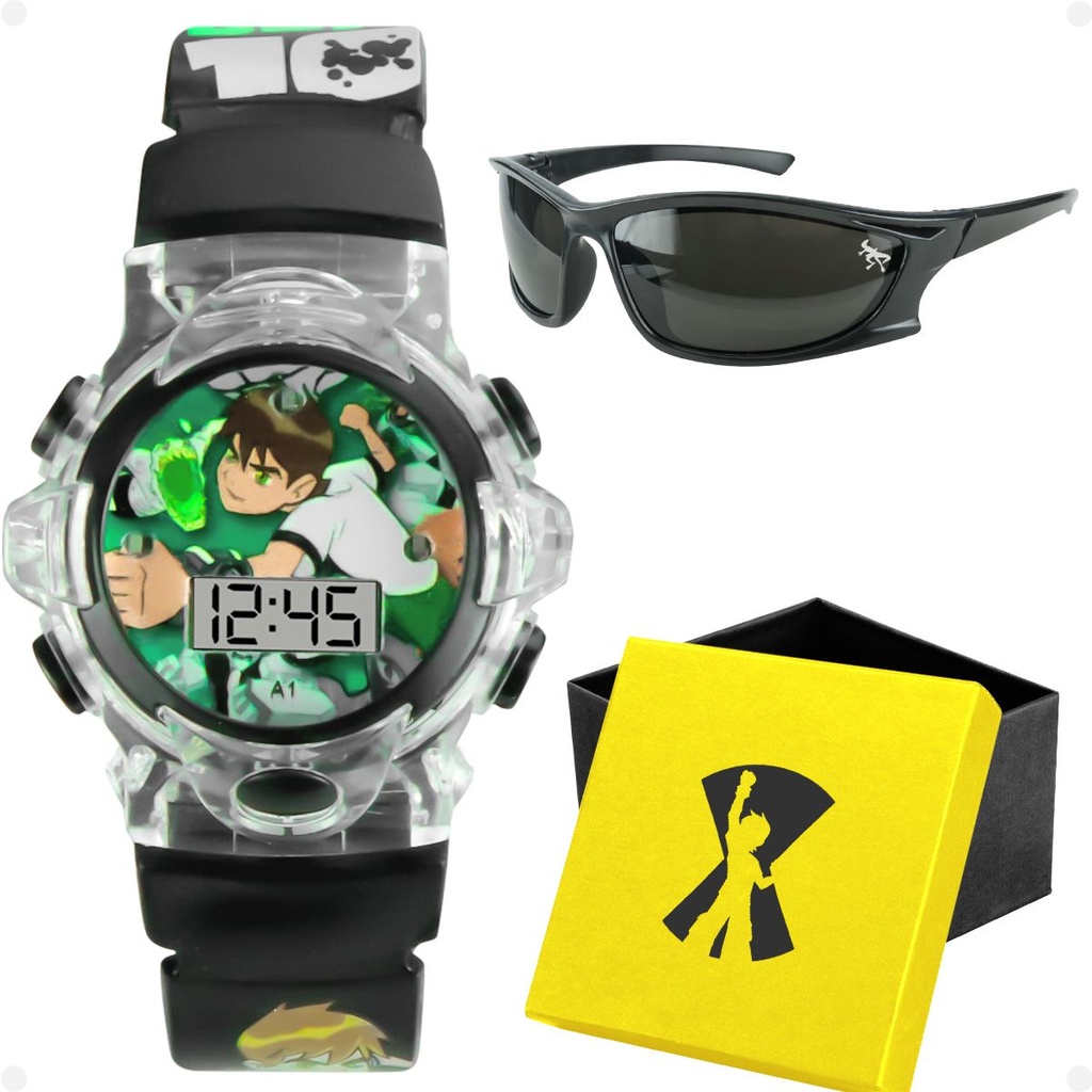 Kit Relógio Infantil Preto Ben 10 Digital + Óculos Uv Kkkr3 | Shopee Brasil