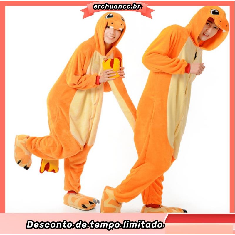 Pijamas Adulto Pokemon Charmander Flanela Onesie Pijama | Shopee Brasil