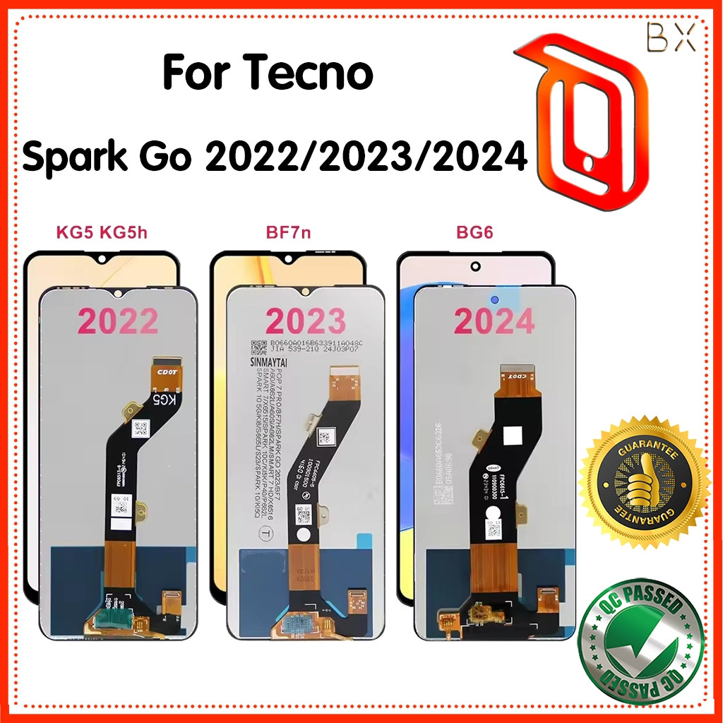 Para Tecno Spark Go 2022 KG5 KG5h Display 2023 BF7n Tela LCD Painel De Toque Digitador 2024 BG6 ...