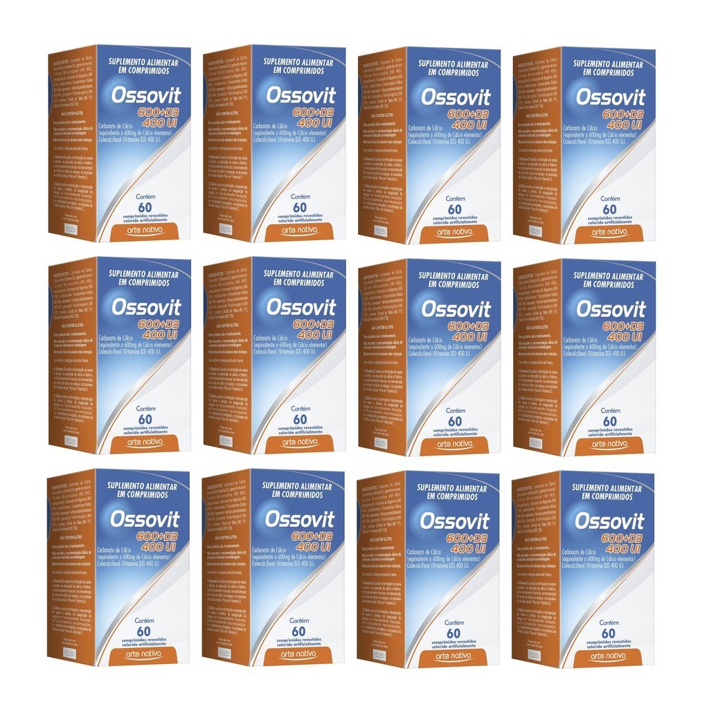 Kit 12 Vitamina Cálcio+Vitamina D 60Cpr Ossovit Arte Nativa | Shopee Brasil