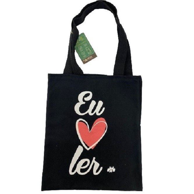 SACOLA RETORNAVEL TECIDO MED PRET ECOBAG AMO LER 29X34CM 6290 MR FLY | Shopee Brasil