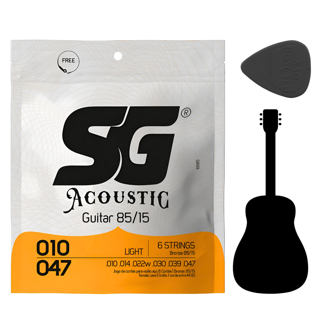 Corda SG 010 Aço Bronze 85/15 para Violão | Shopee Brasil