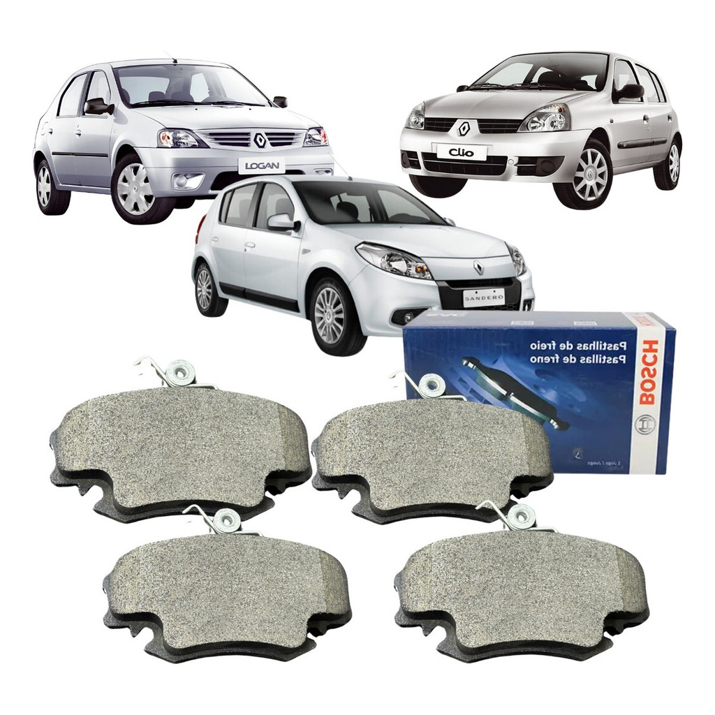 Pastilhas Freio Dianteiro Renault Clio Logan Sandero Bosch | Shopee Brasil