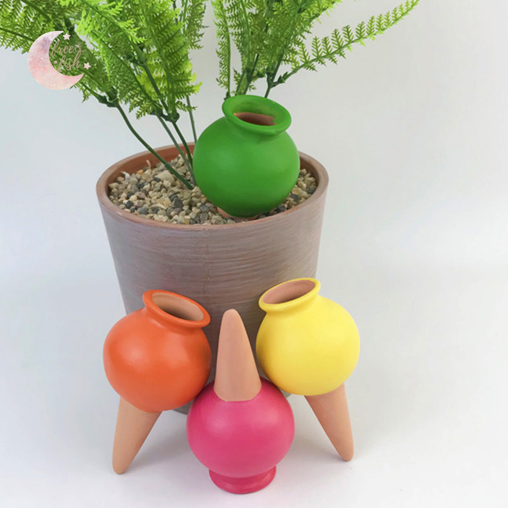 Self-watering Plant Pot Inserts Clay Drip Irrigator Terracotta Stakes ...