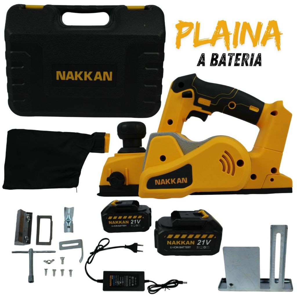 Plaina Sem Fio A Bateria 21v 750w Nakkan | Shopee Brasil