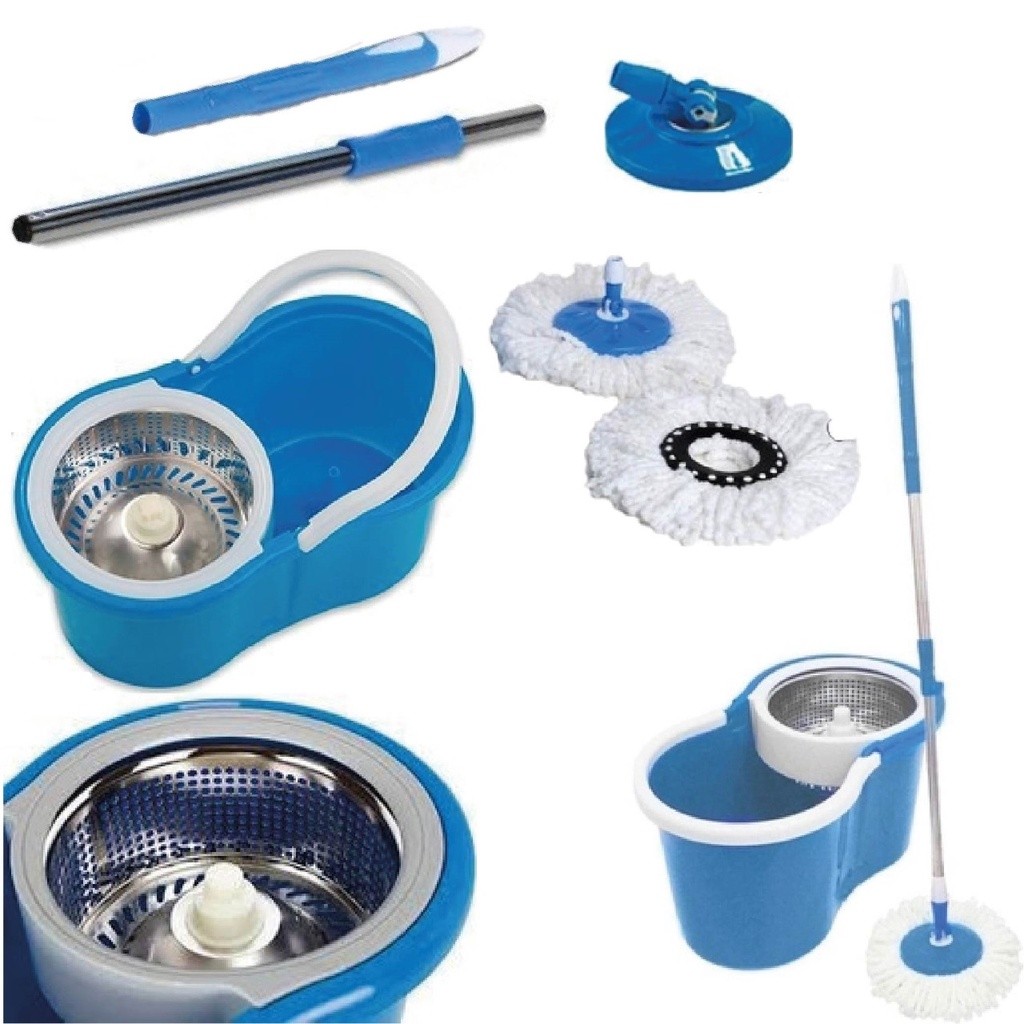 Balde Spin Mop Giratório Cesto Inox Esfregão + Refil | Shopee Brasil
