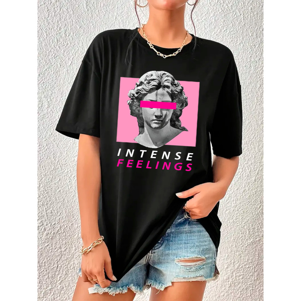 Camiseta 100% Algodão Streetwear Básica Intense Feelings Unissex ...