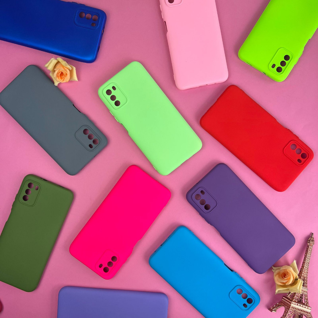 Capinha Para Xiaomi Poco M3/ Capa Case Silicone Aveludada Colorida ...